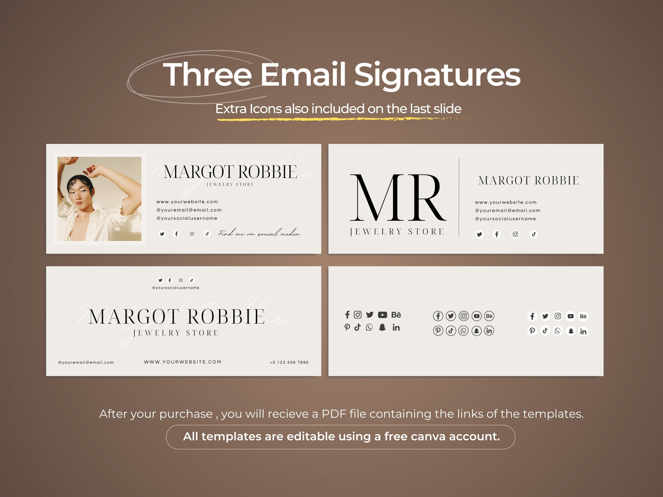 Custom Email Signature Business, Elegant Email Signature Template With ...