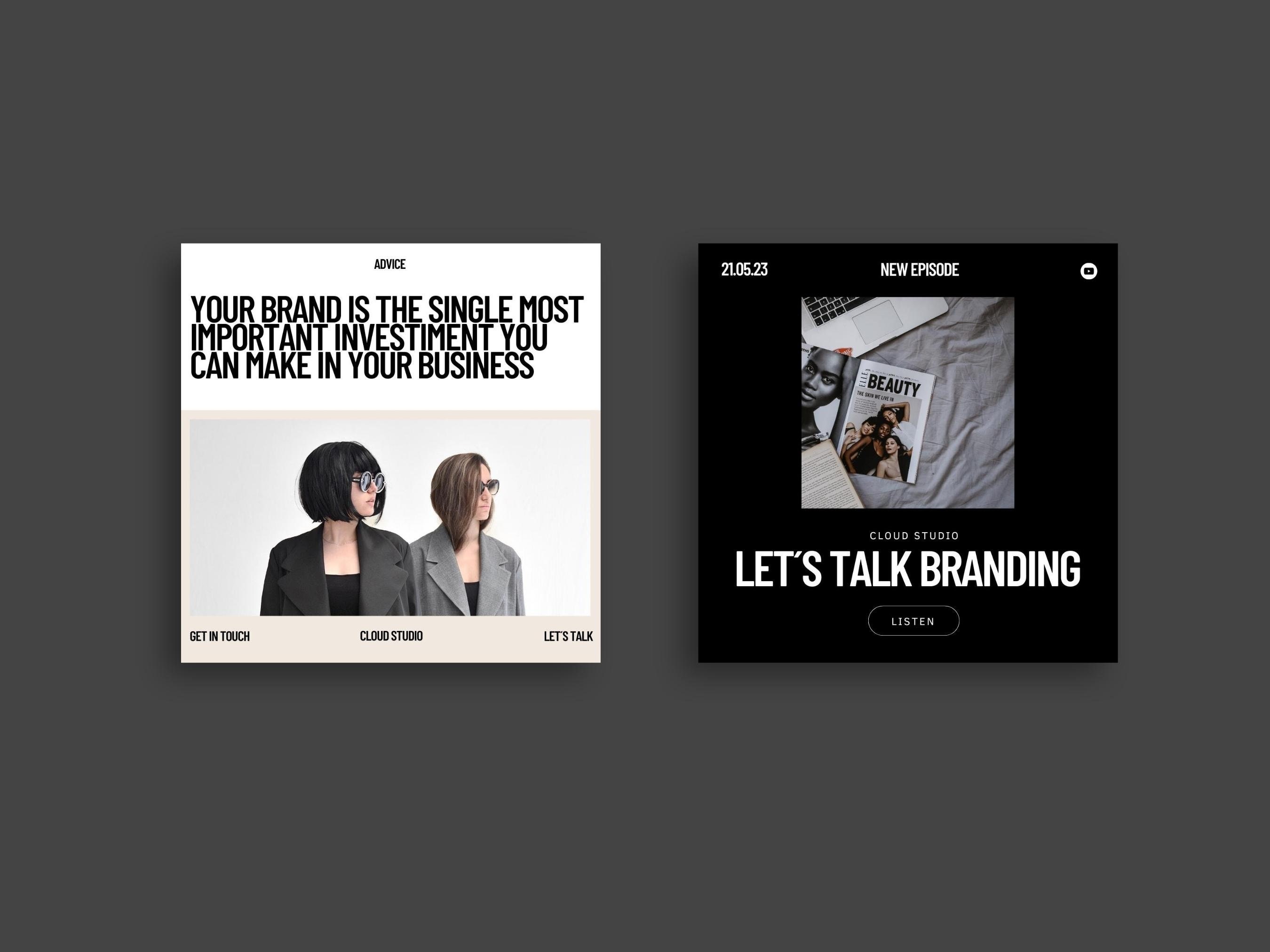 300 Fashion Instagram Templates Canva, Black & White Instagram Designs ...