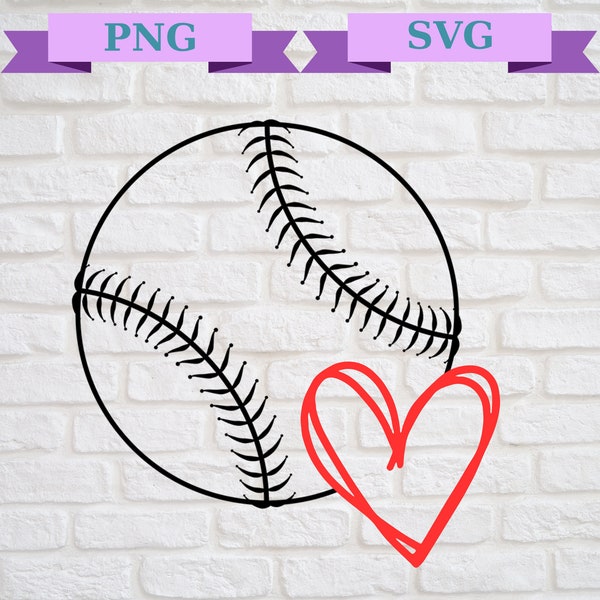 Baseball Heart Svg - Etsy
