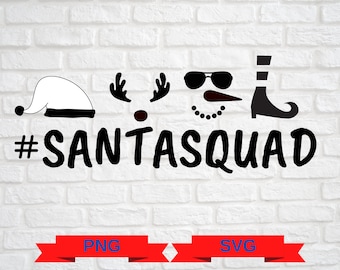Santa Squad Svg, Christmas Svg, Kids Christmas Svg, Elf, Santa Hat Svg ...