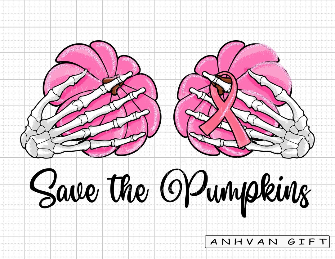 Save the Pumpkins Png Breast Cancer Png Pink Ribbon - Etsy