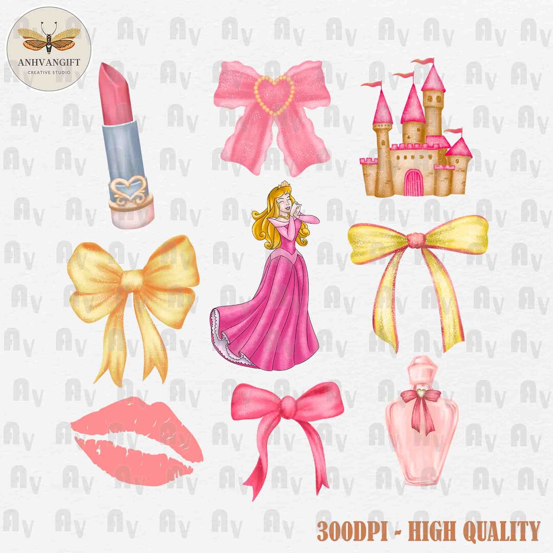 Watercolor Princess Coquette Bow PNG, Princess Coquette Png, Pink ...
