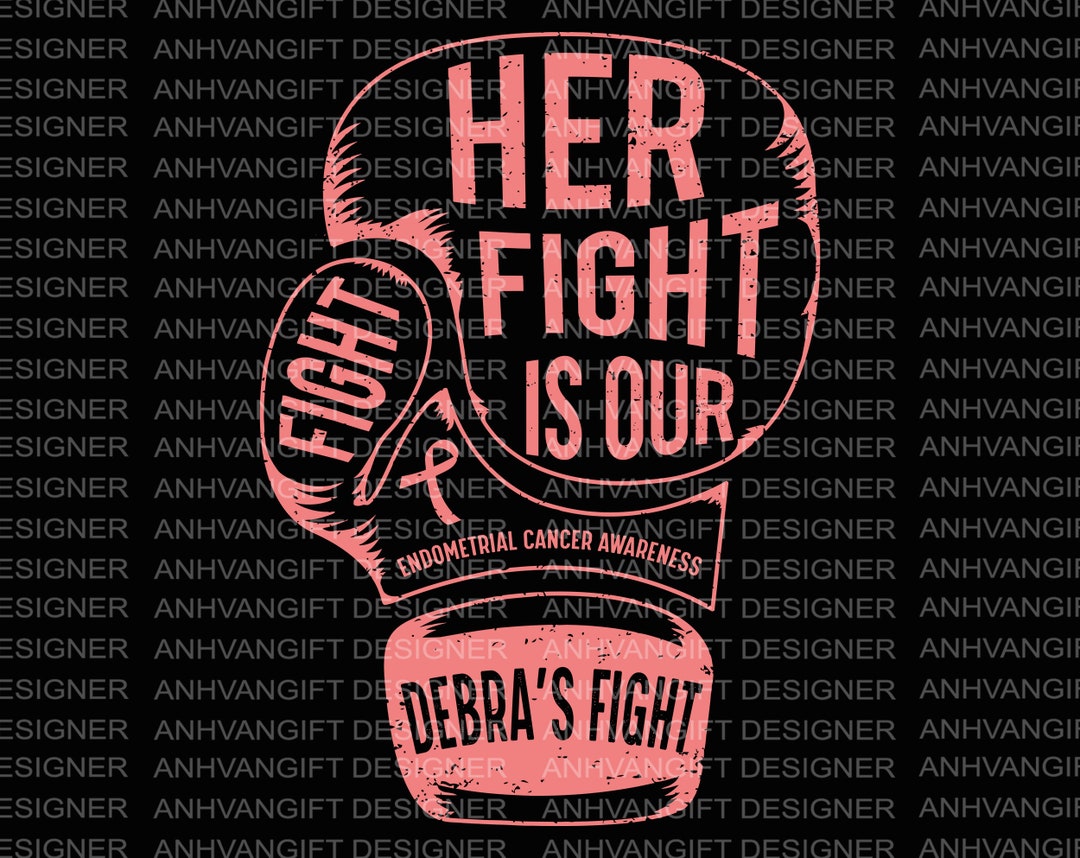 Her Fight is Our Fight SVG, Peach Ribbon Svg, Fight Cancer Svg ...