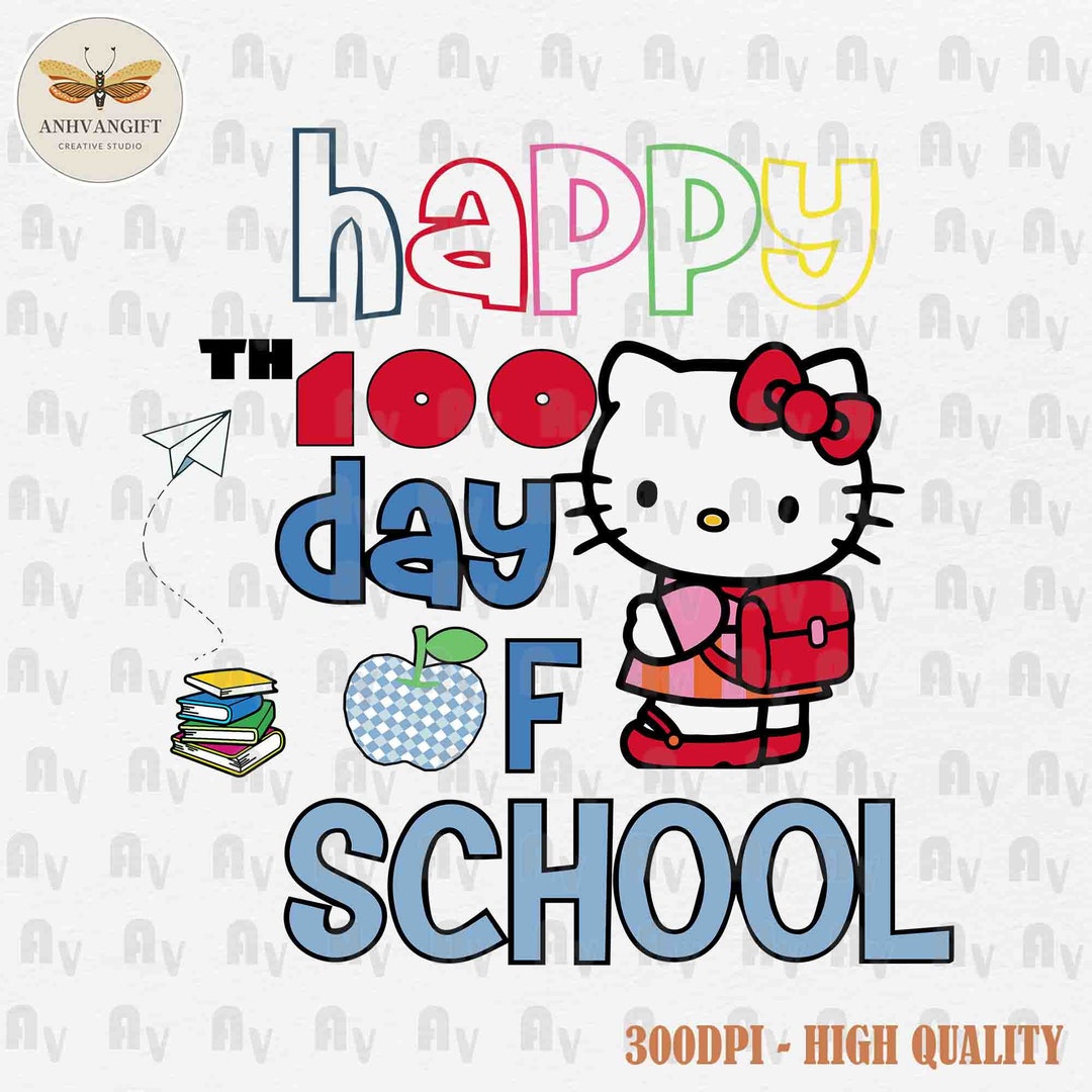 100 Days of School Cat PNG, Cute Cat Png, School 100th Day Png, Back to ...