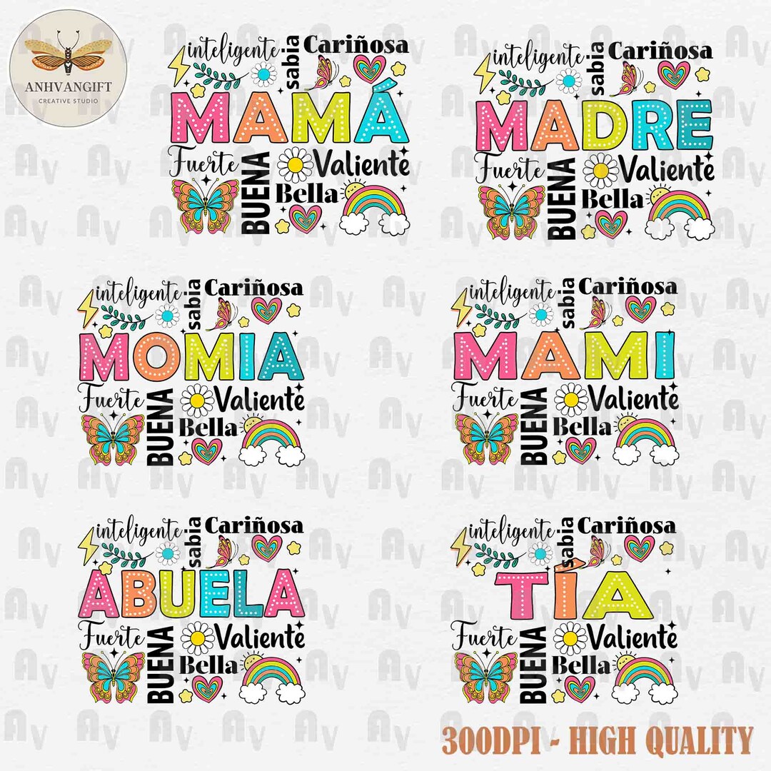Bundle Madre PNG, Spanish Mama Png, Happy Mother's Day, Latina Mom Png ...