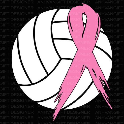 Volleyball SVG Breast Cancer Awareness Svgcancer Volleyball - Etsy