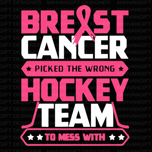 Hockey Breast Cancer Svg - Etsy Canada