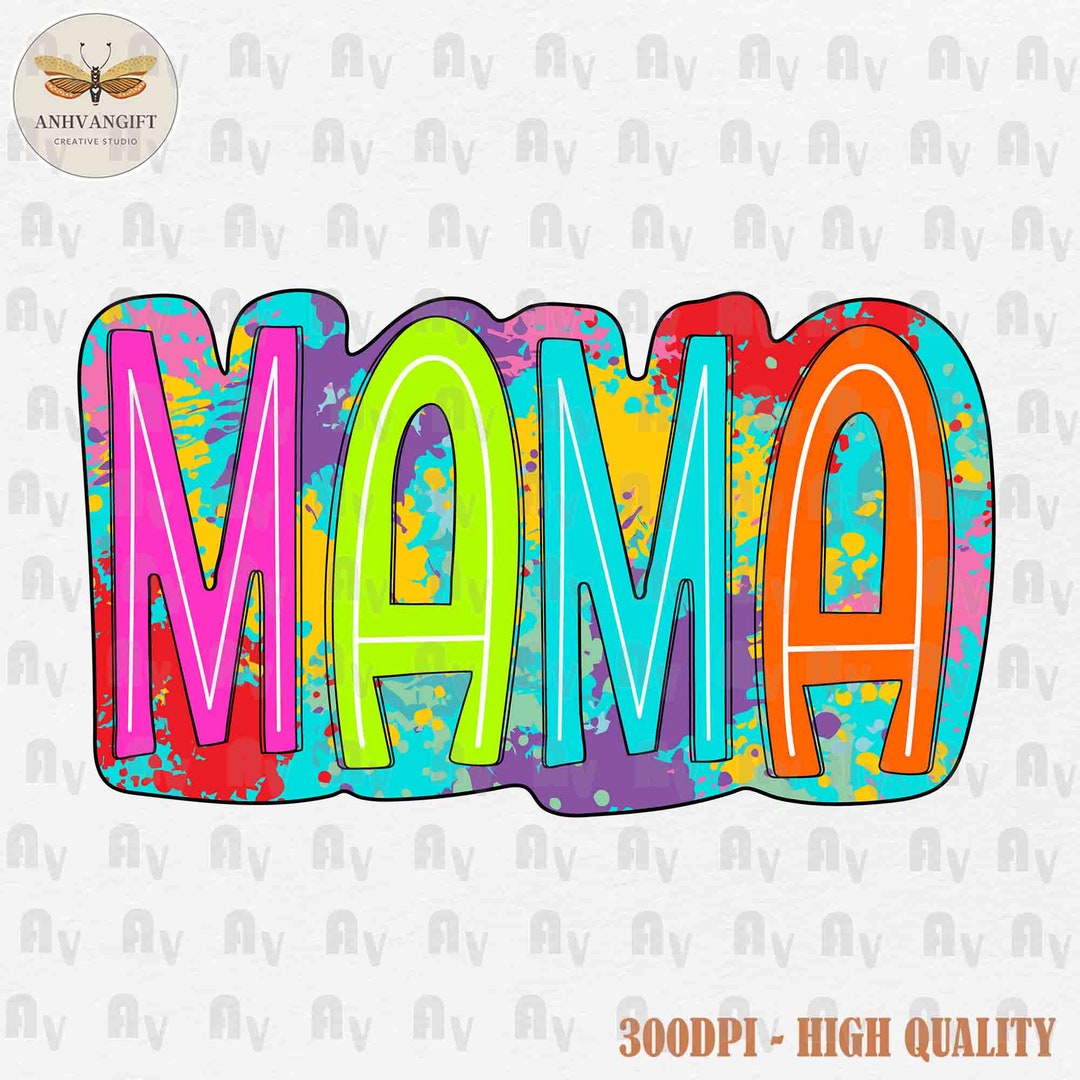 Mama PNG, Scribble Doodle Png, Bright Paisley Floral Png, Mother's Day ...