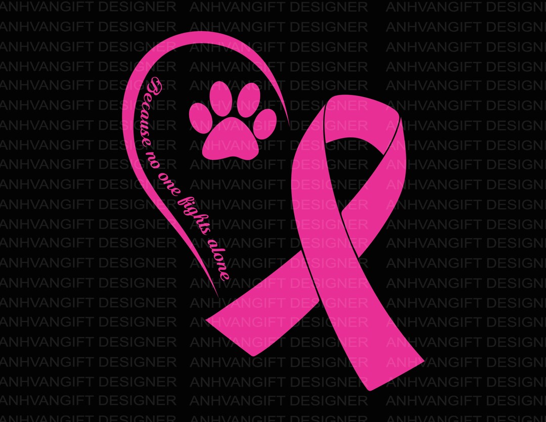 Dog Paws Heart Breast Cancer Svg, Fight Cancer Svg, Hope Cancer Svg ...