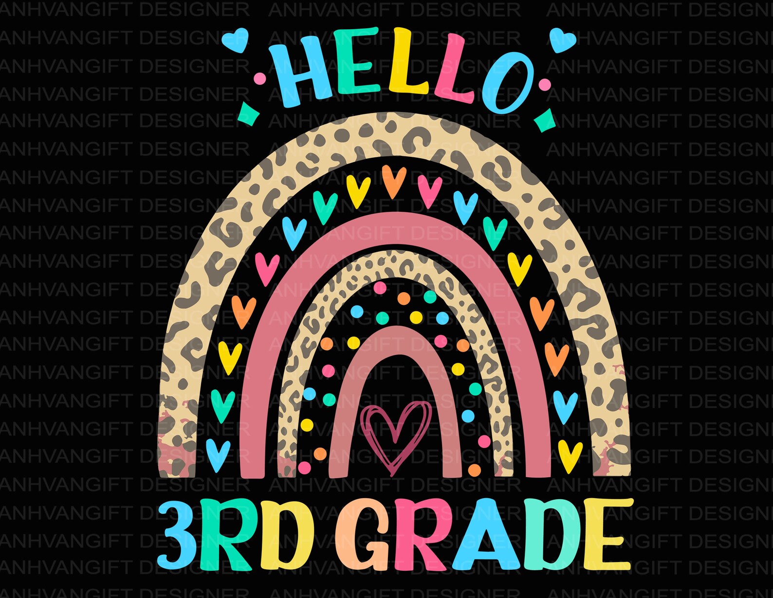 Hello 3rd Grade Rainbow SVG Back to School Svg First Day of - Etsy