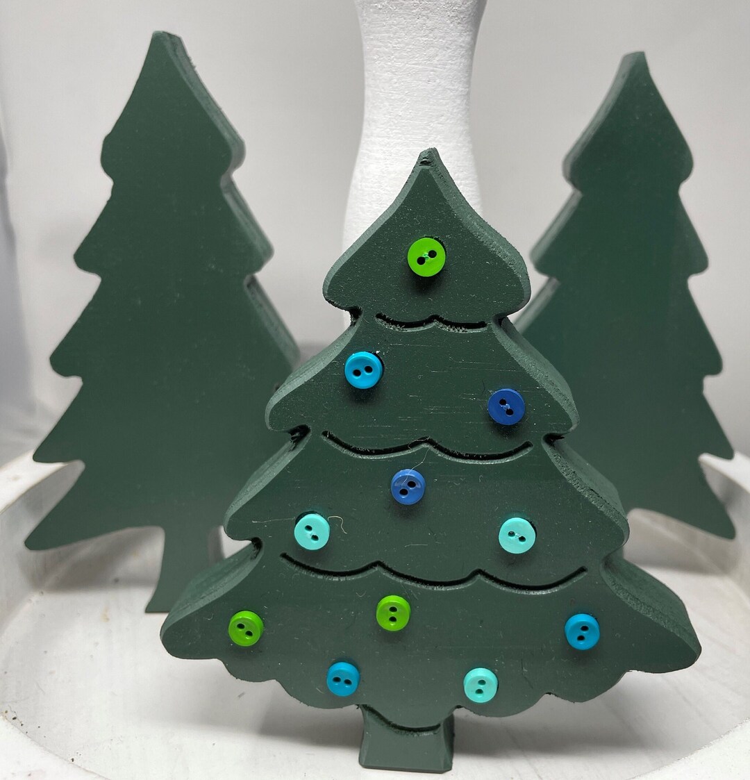 Wood Christmas Trees for 3 Tier Shelf Display/wood Trees/rustic Display ...