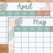 Printable Digital, Blank Calendar, 12 Month and Cute Font, Boho Style ...