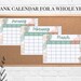 Printable Digital, Blank Calendar, 12 Month and Cute Font, Boho Style ...