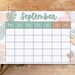 Printable Digital, Blank Calendar, 12 Month and Cute Font, Boho Style ...