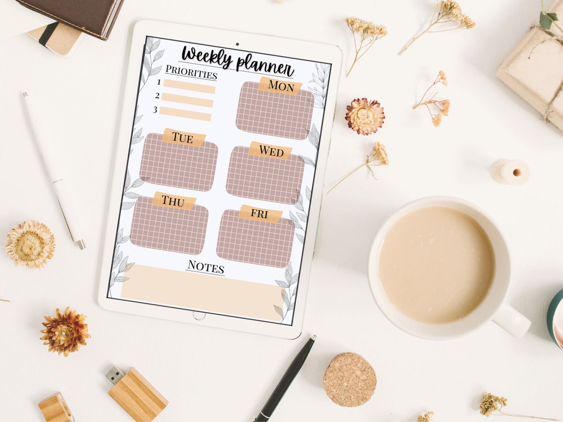 Weekly Planner Printable Digital Calendar Size A4 and A5 - Etsy