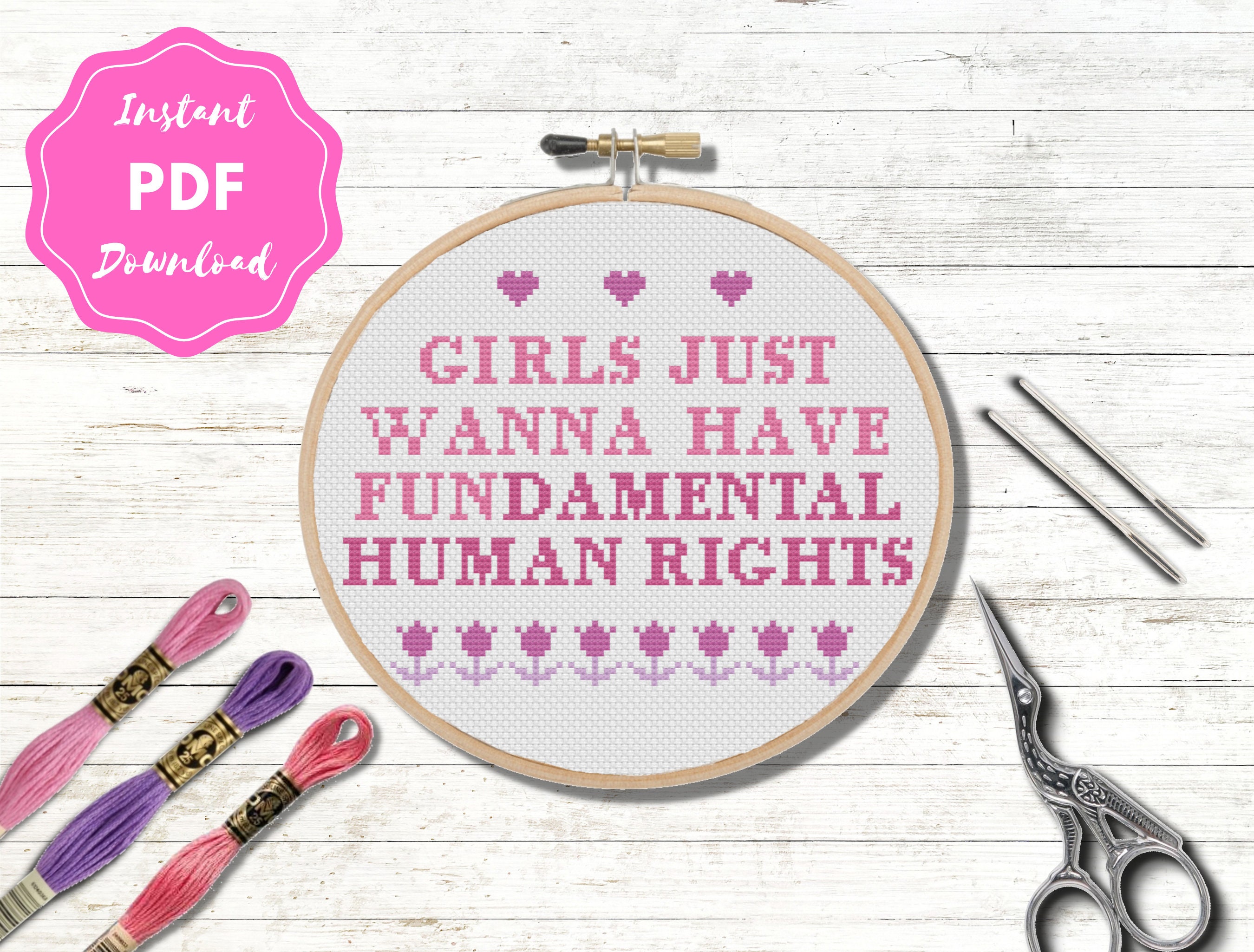 Feminist Cross Stitch Pattern Womens Rights Cross Stitch Pro Choice ...