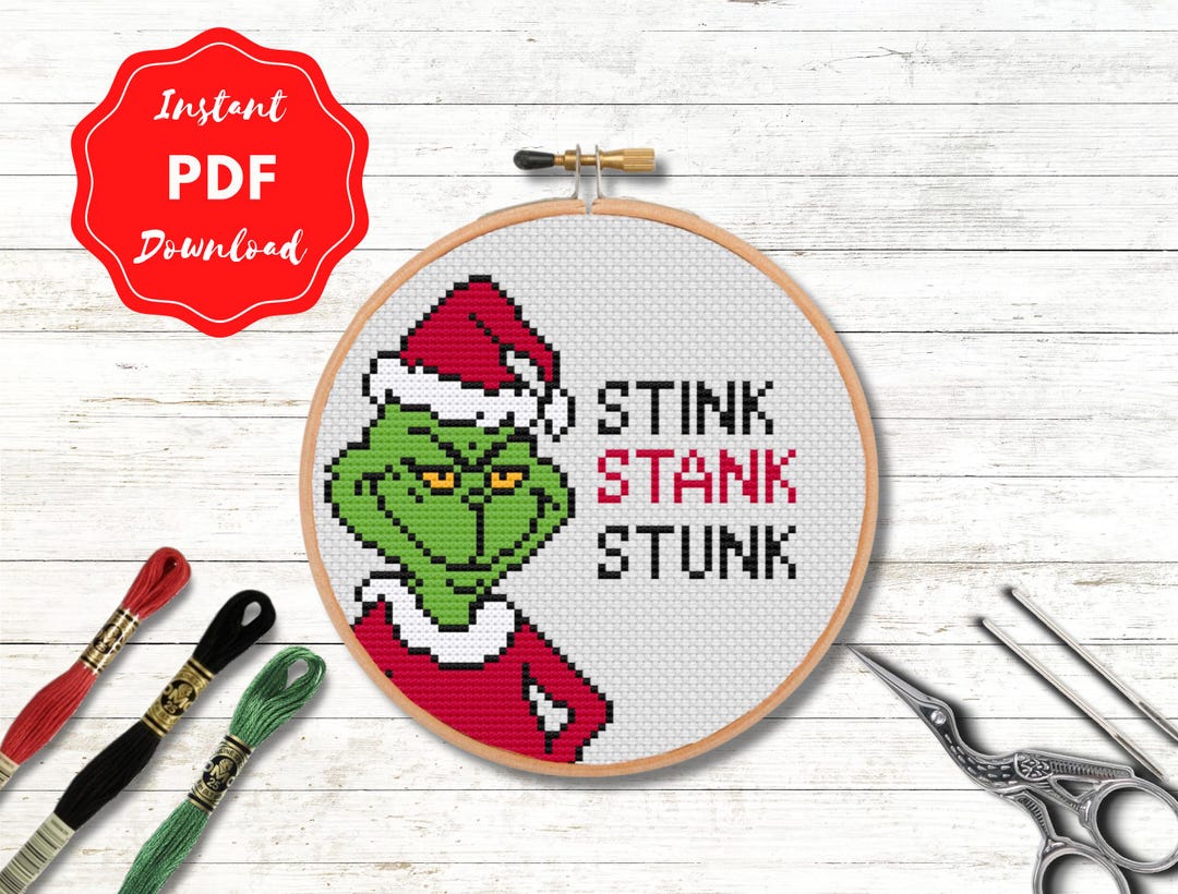The Grinch Cross Stitch Pattern | Christmas | the Grinch | Printable ...