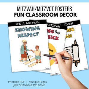 Mitzvah Mitzvot Classroom Poster Set - Etsy