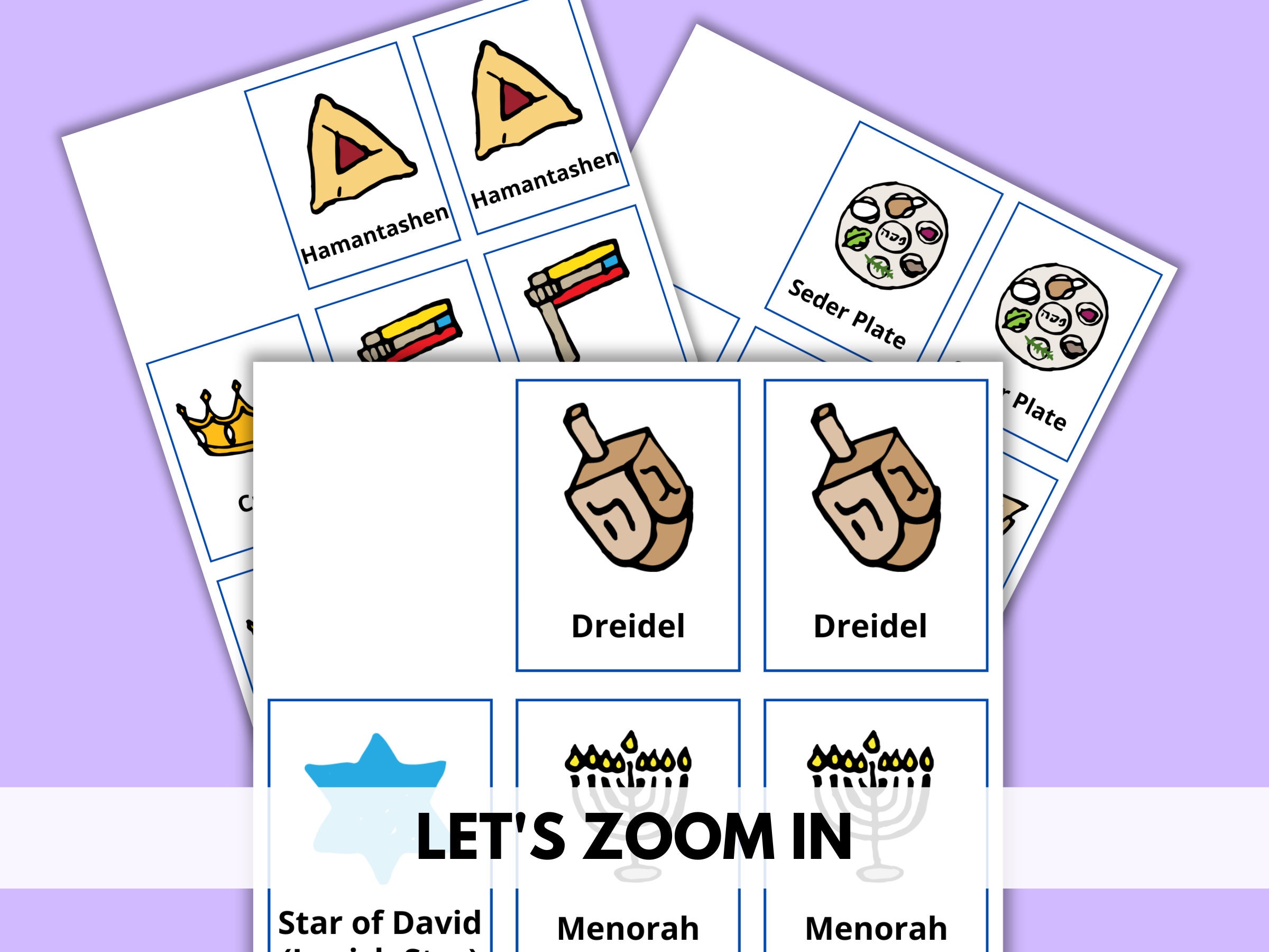 Jewish Holiday Memory Game | Jewish Games for Kids | Printable Jewish ...