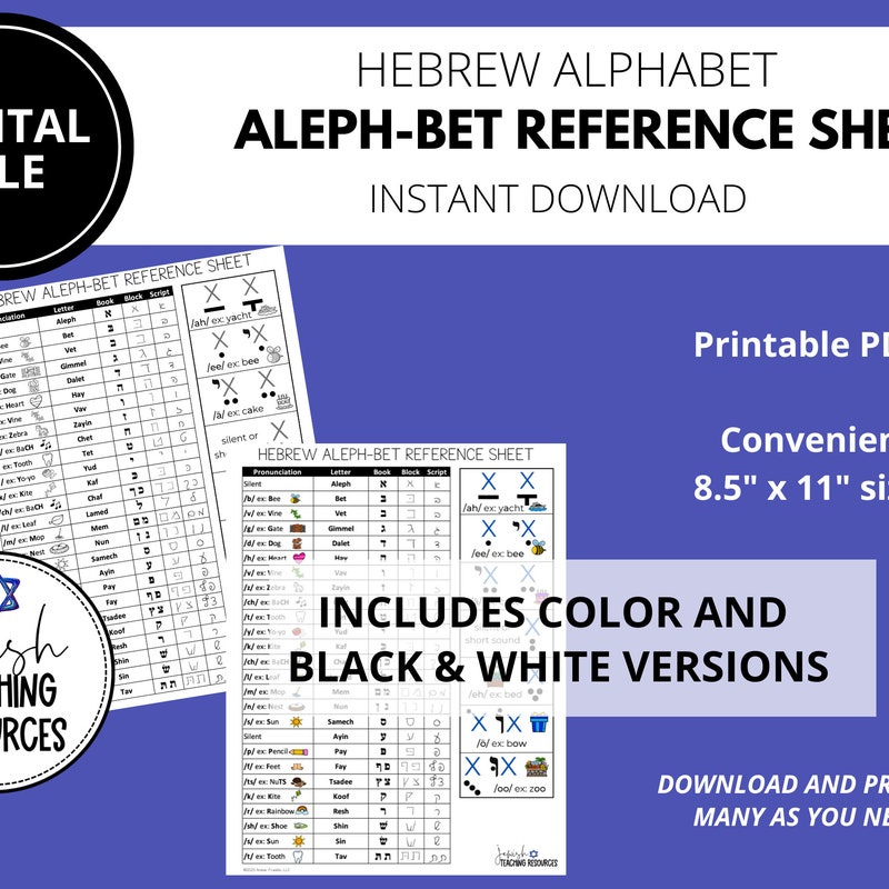 Hebrew Alphabet - Etsy