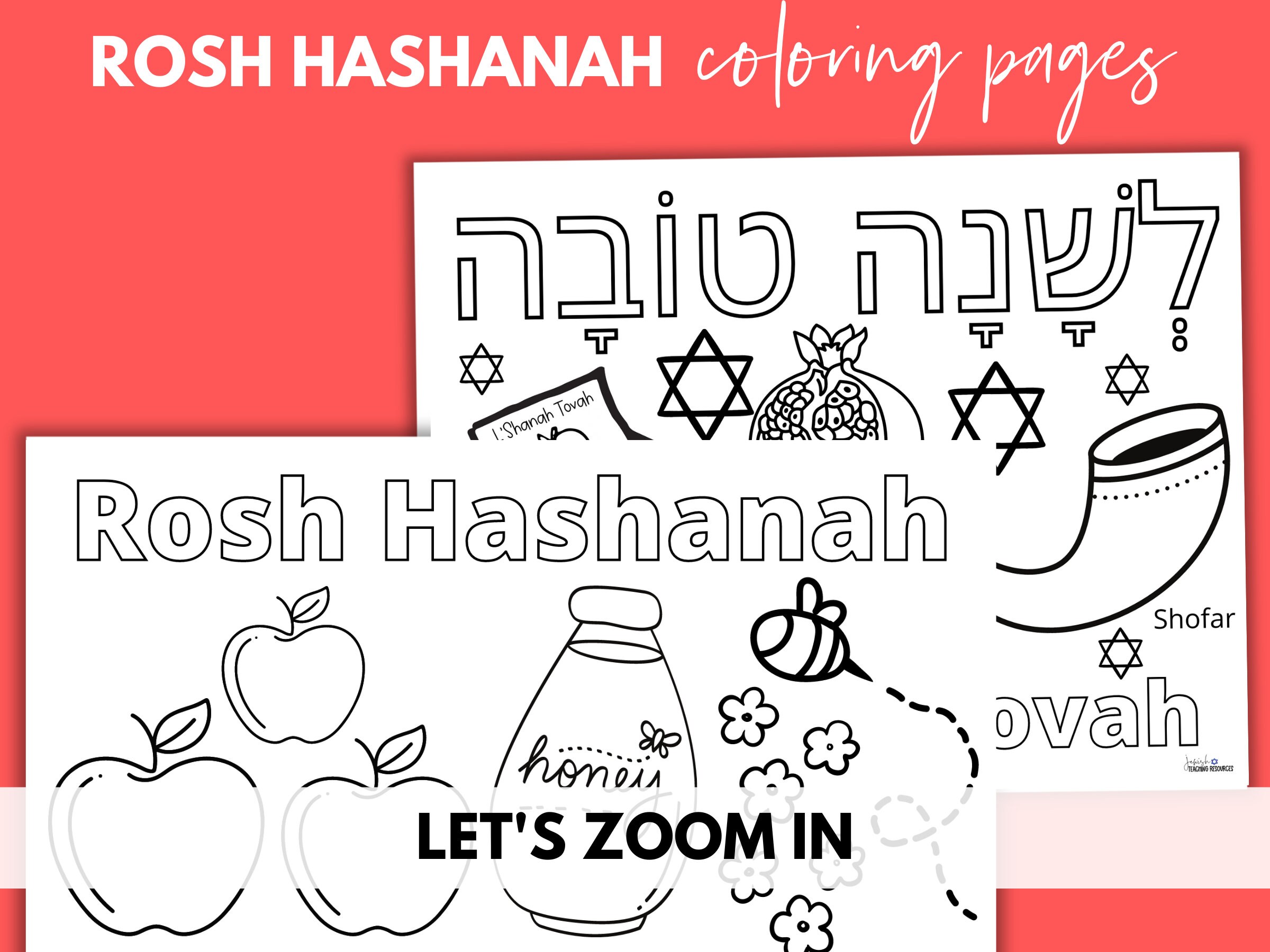 Rosh Hashanah Coloring Pages | Jewish High Holidays | Sunday School ...