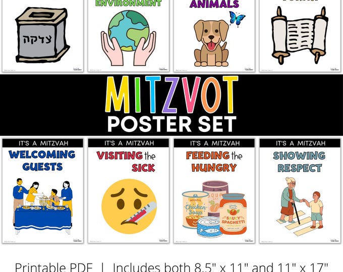 Printable Brachot Poster for Kids, Bracha Chart, Jewish Food Blessings ...
