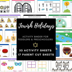 Jewish Holiday Preschool Learning Binder, Jewish Holiday Busy Book ...