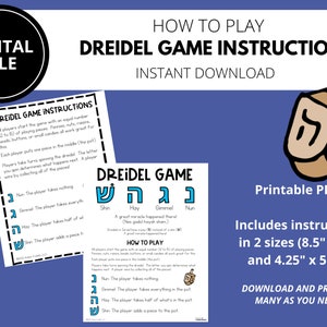 Dreidel Game Instructions | Jewish Games | Hanukkah Games | Hebrew ...