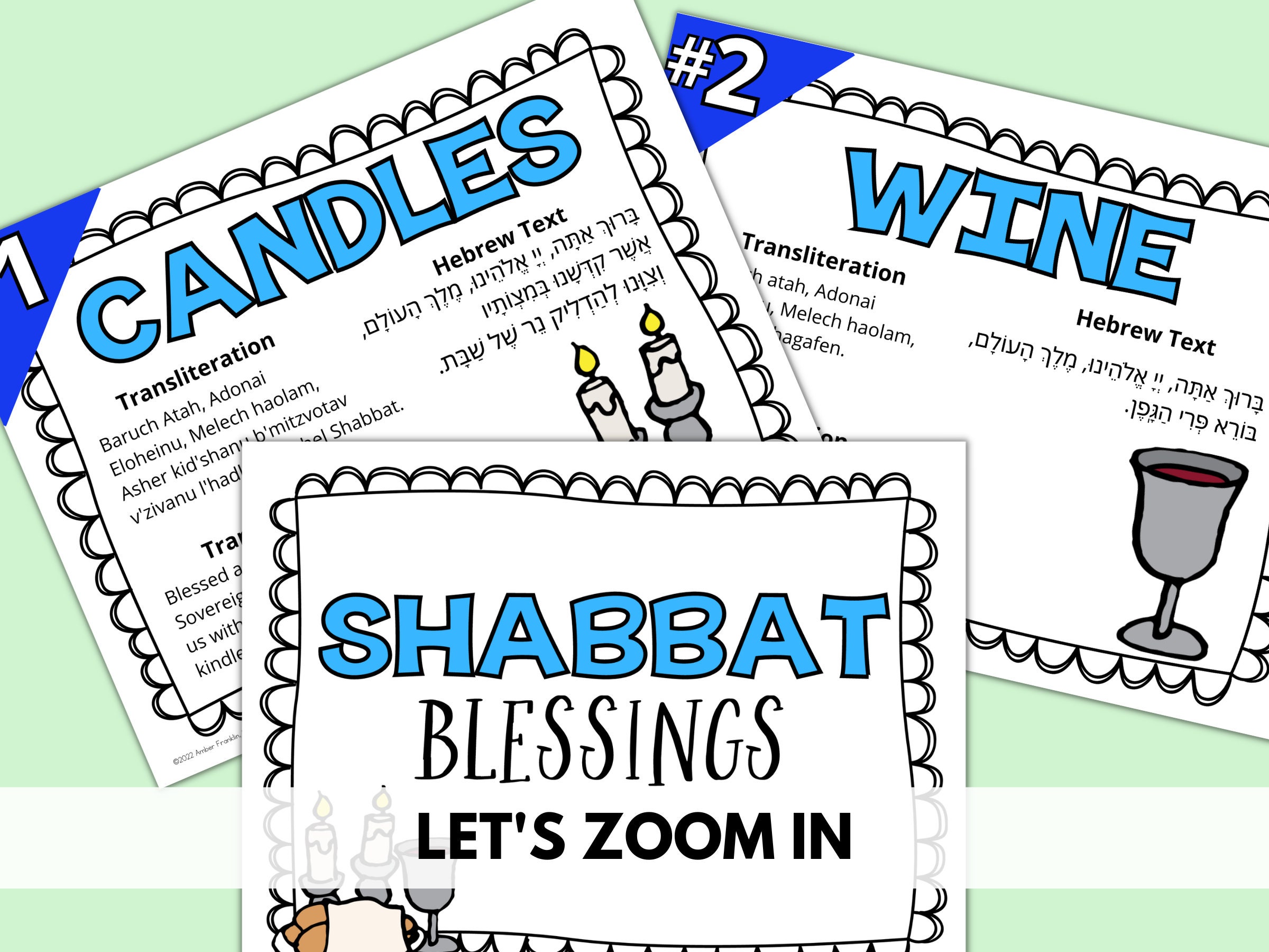 Shabbat Blessings Wall Posters Jewish Classroom Decor | Jewish Holidays ...