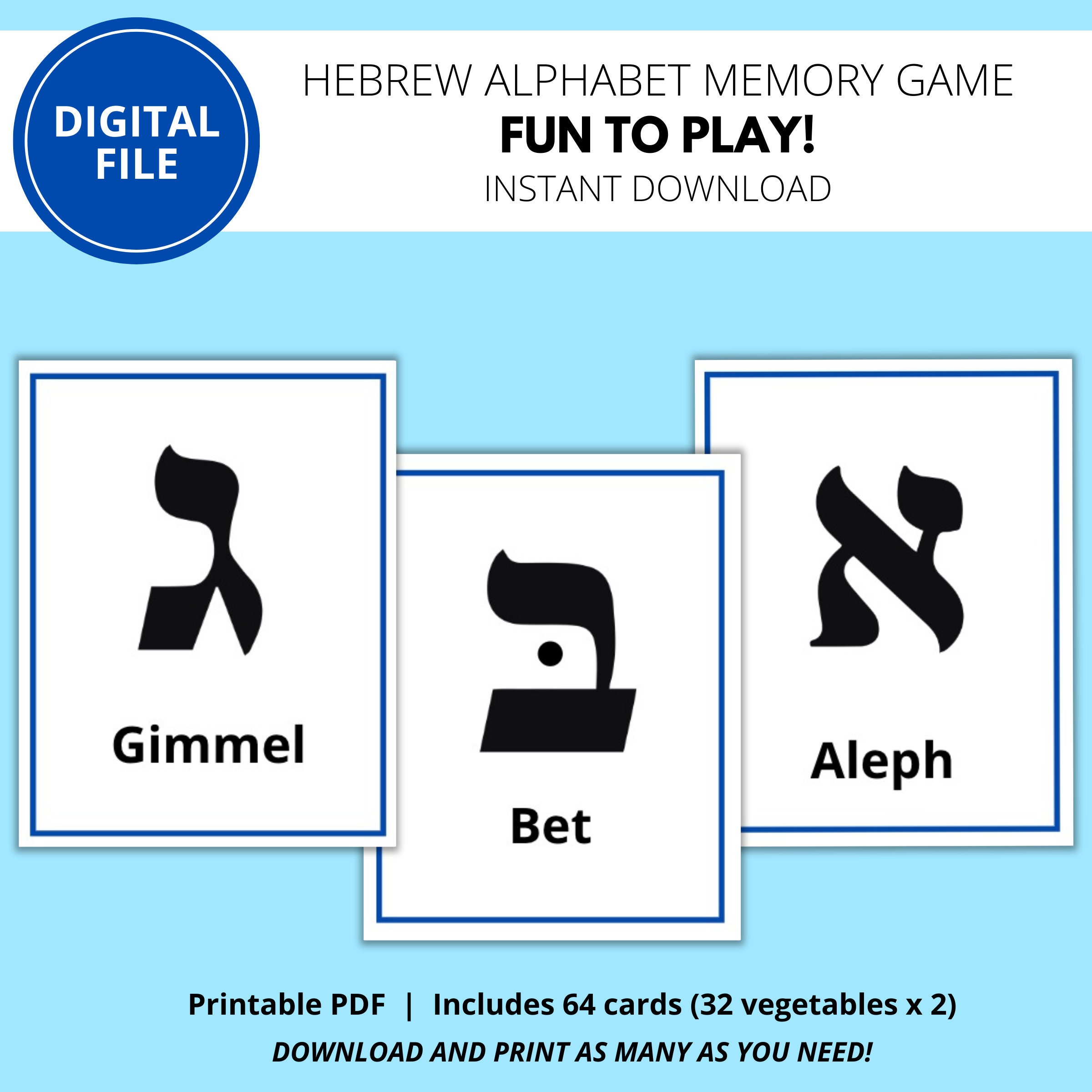 Hebrew Alphabet BUNDLE, Aleph Bet Flashcards, Hebrew Letters Vowels ...