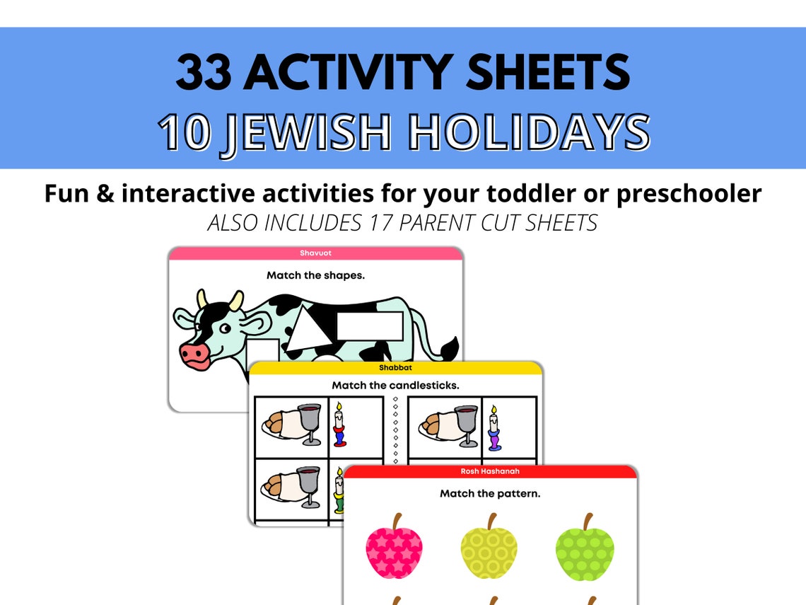 Jewish Holiday Preschool Learning Binder Jewish Holiday Busy - Etsy
