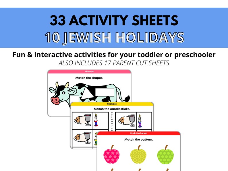 Jewish Holiday Preschool Learning Binder, Jewish Holiday Busy Book ...