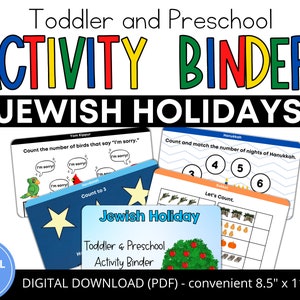 Jewish Holiday Preschool Learning Binder, Jewish Holiday Busy Book ...