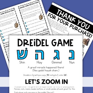 Dreidel Game Instructions | Jewish Games | Hanukkah Games | Hebrew ...