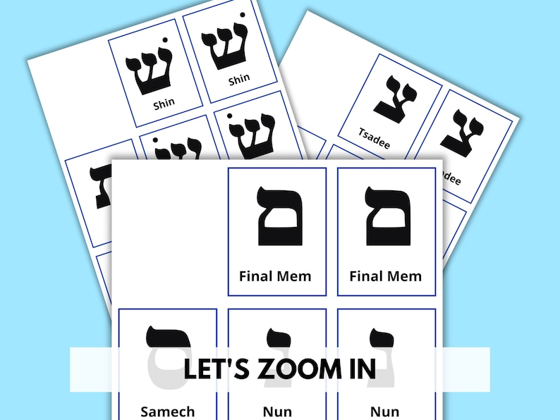 Printable Hebrew Alphabet Aleph-bet Memory Game | Educational Games for ...