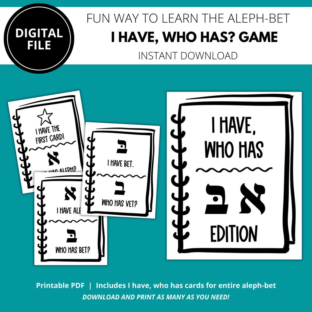 I Have, Who Has? Game - Aleph-bet Edition | Learning Hebrew | Hebrew ...