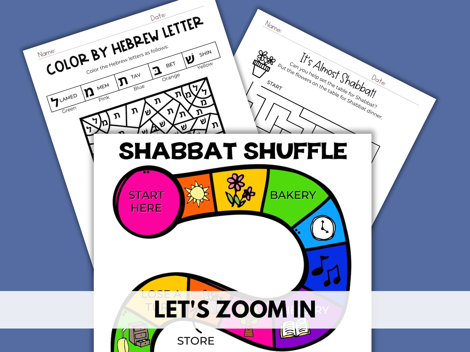 Shabbat Activity Sheets & Games | Jewish Printables | Shabbat Games for ...