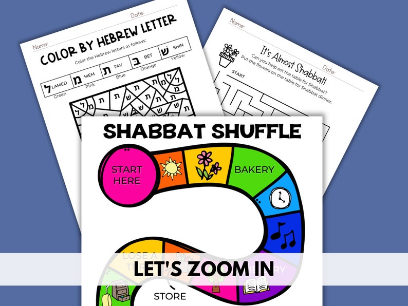 Shabbat Activity Sheets & Games | Jewish Printables | Shabbat Games for ...