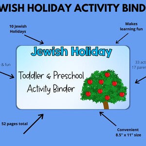 Jewish Holiday Preschool Learning Binder, Jewish Holiday Busy Book ...