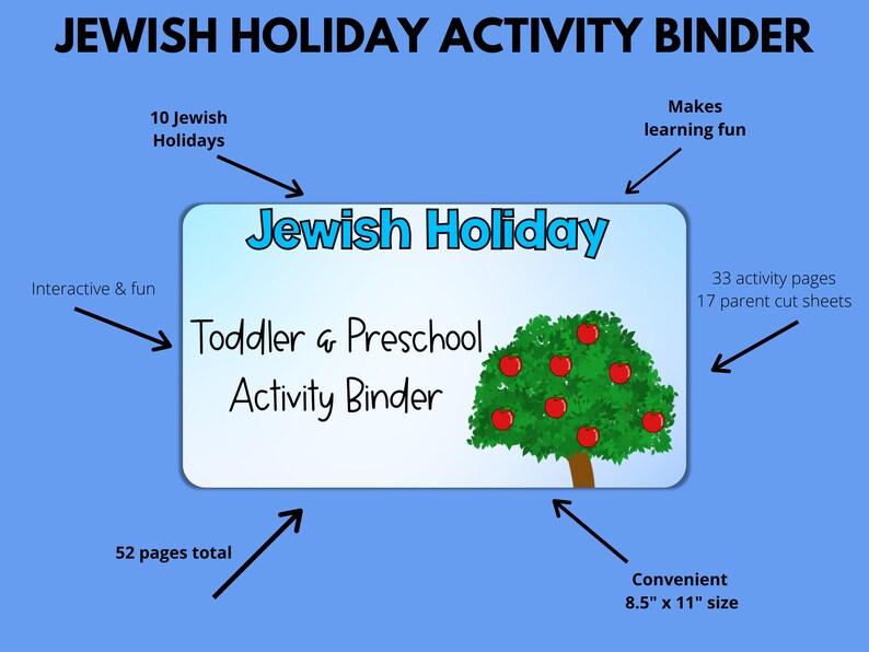 Jewish Holiday Preschool Learning Binder, Jewish Holiday Busy Book ...