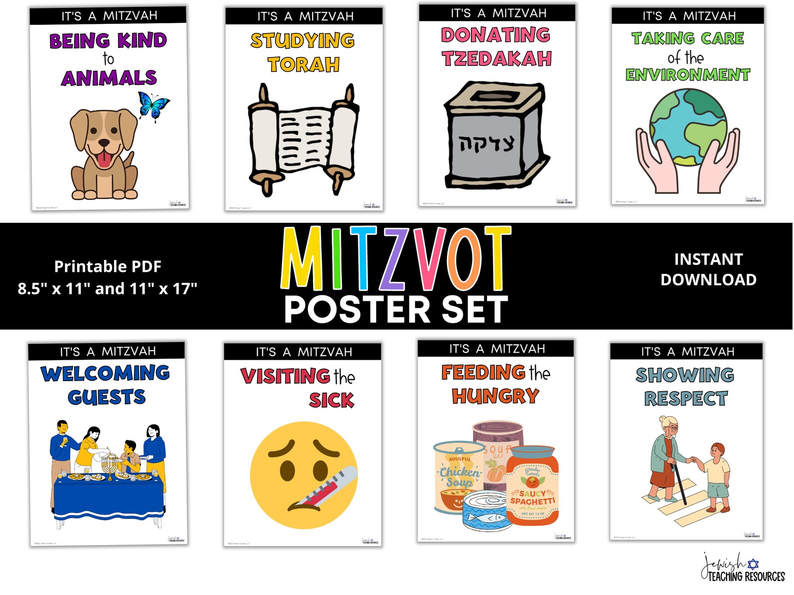 Mitzvah Mitzvot Classroom Poster Set - Etsy