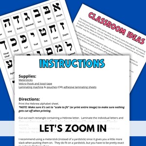 Hebrew Alphabet Aleph-bet Meterstick Teaching Tool | Hebrew School ...