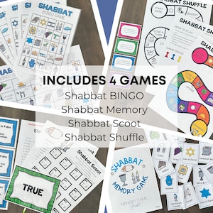 Shabbat Activity Sheets & Games | Jewish Printables | Shabbat Games for ...