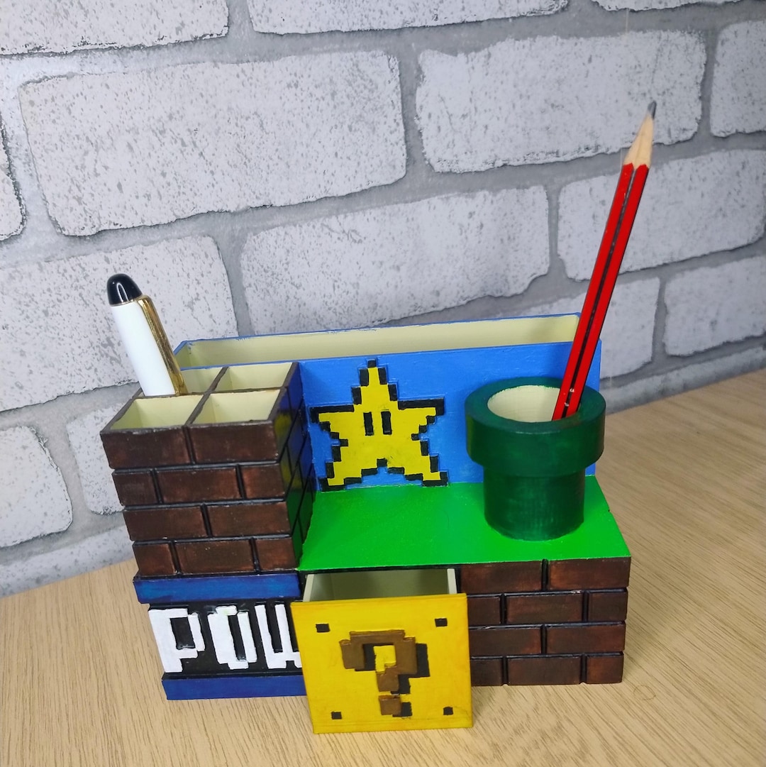 Retro Gaming Desk Organiser - Fun Pixel Art Desk Tidy for Gamers - Etsy UK