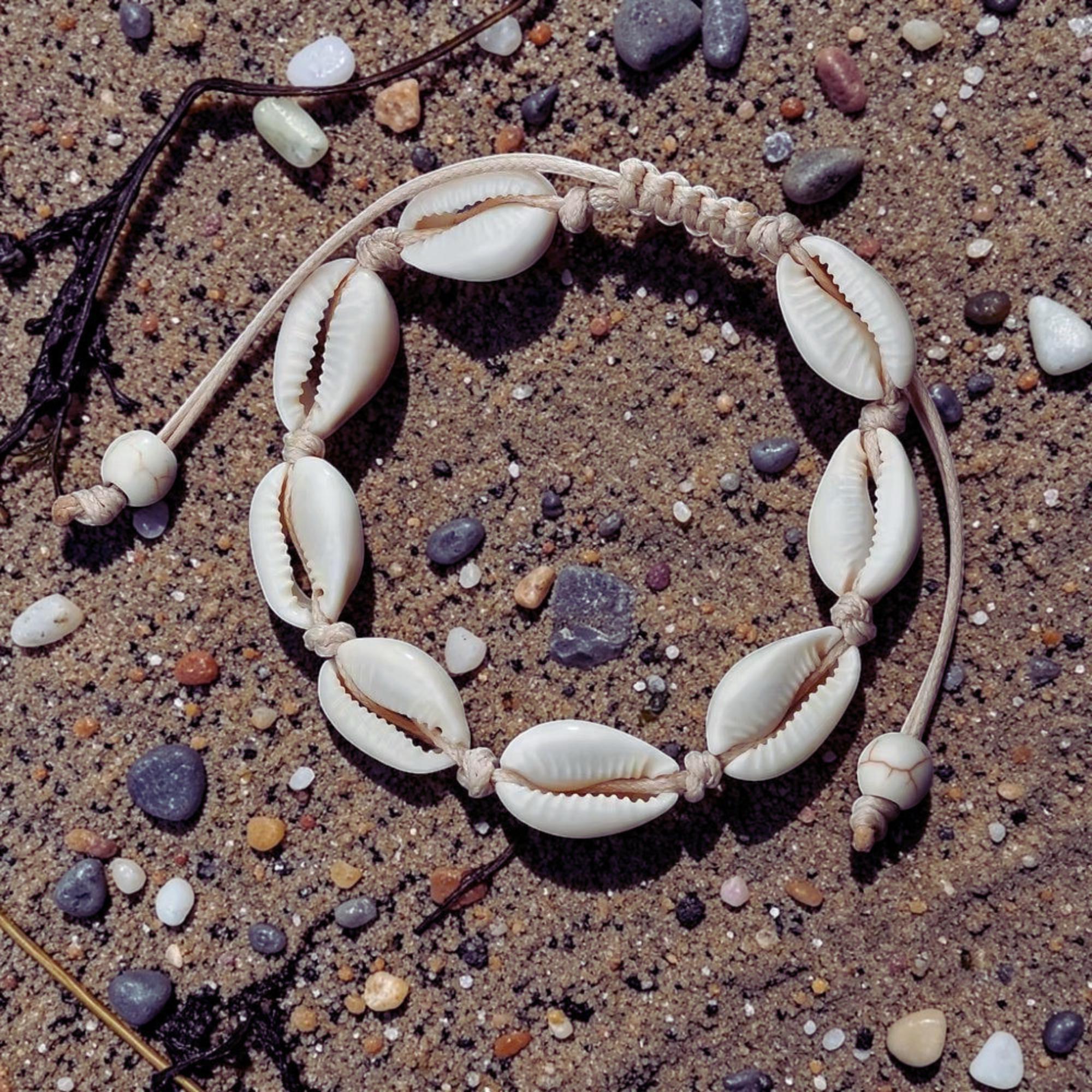 Cowrie Shell Anklet Adjustable Beach Anklet Boho String Anklet Handmade ...