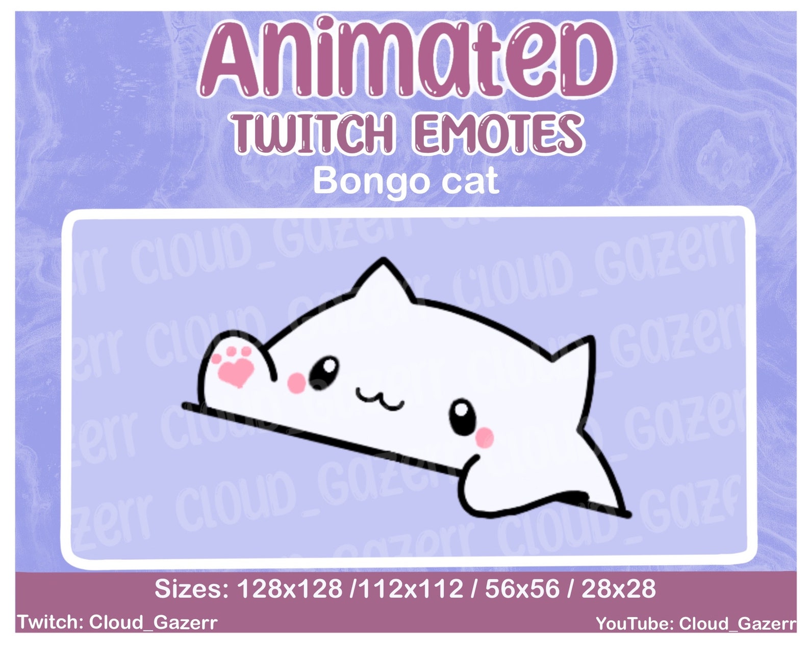 Animated Twitch and Discord Cute Bongo Cat Emote - Etsy