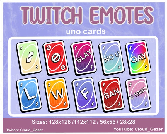 Special UNO Card Emojis for Streaming Twitch & Discord Emotes - Etsy UK