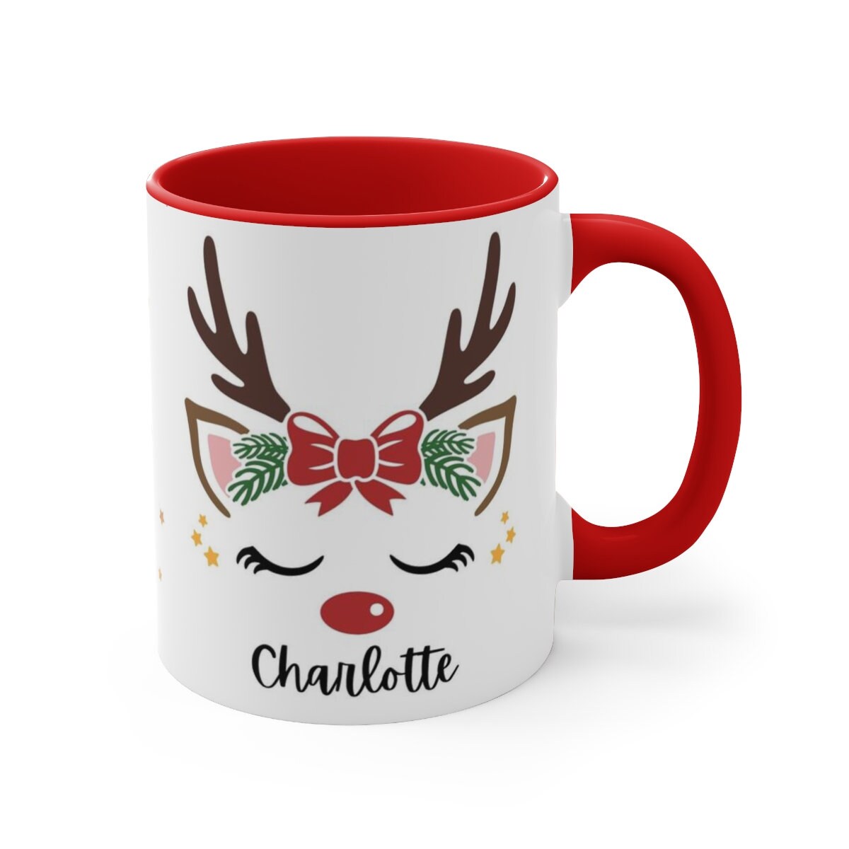 Personalized Christmas Mug, Christmas Reindeer Mug Customized Name ...