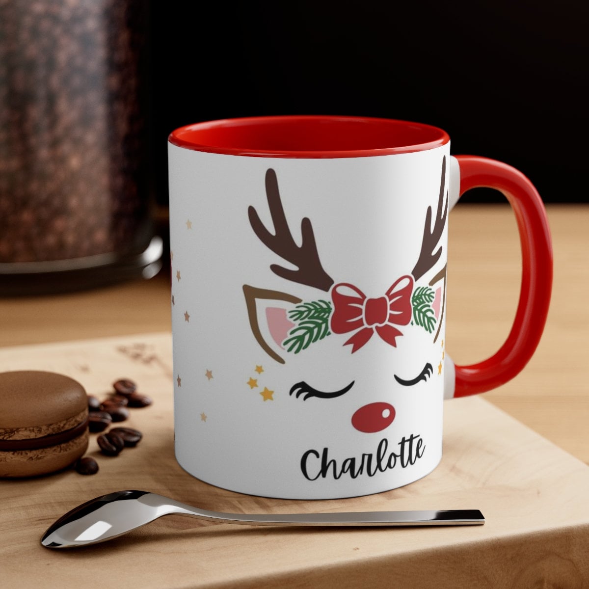 Personalized Christmas Mug, Christmas Reindeer Mug Customized Name ...