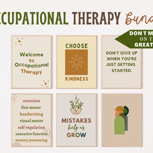 Occupational Therapy Boho Poster Bundle, Set of 6, Occupational Therapy ...